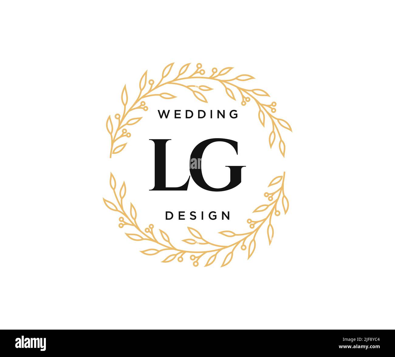 LG Initials letter Wedding monogram logos collection, hand drawn modern ...