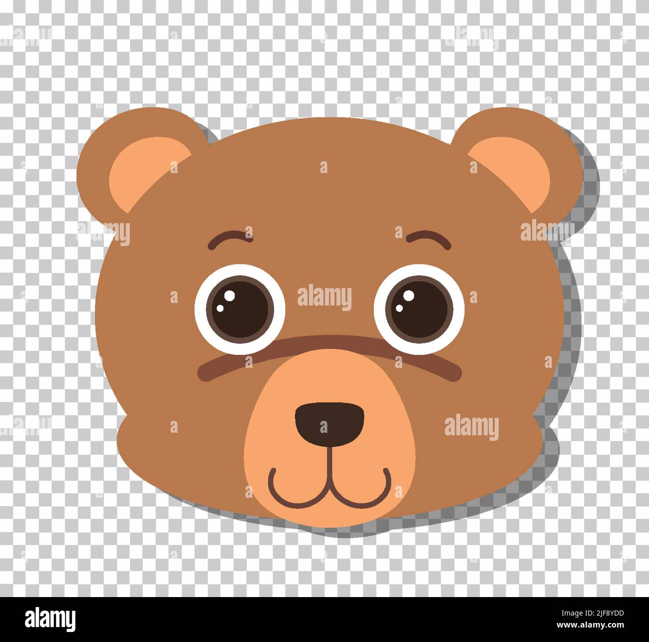 Cute bear head in flat cartoon style illustration Stock Vector Image ...