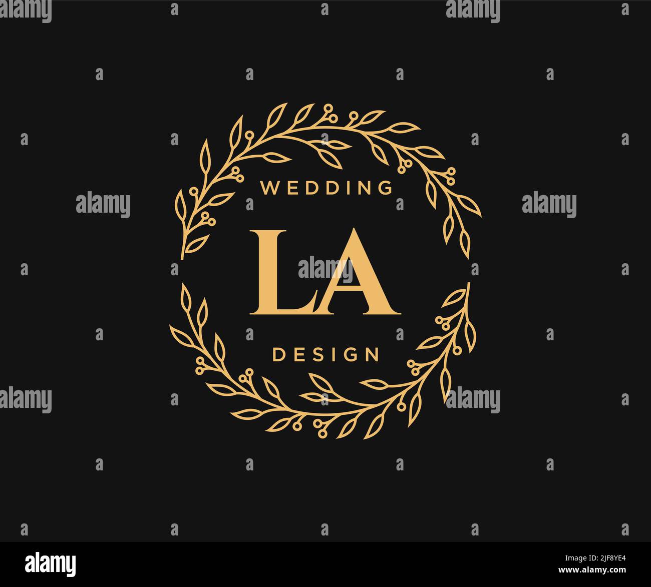 LA Initials letter Wedding monogram logos collection, hand drawn modern ...