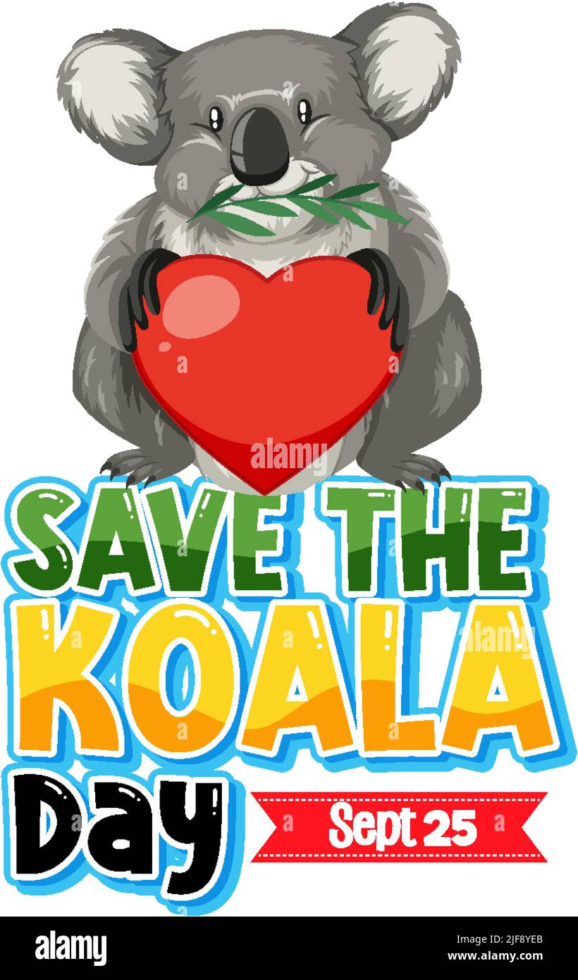 Save the koala day banner design illustration Stock Vector Image & Art ...