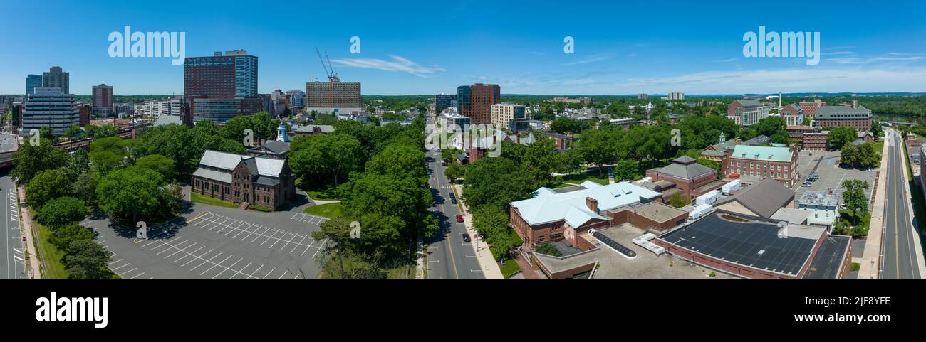 Aerial view of Rutgers University state public school campus in New ...