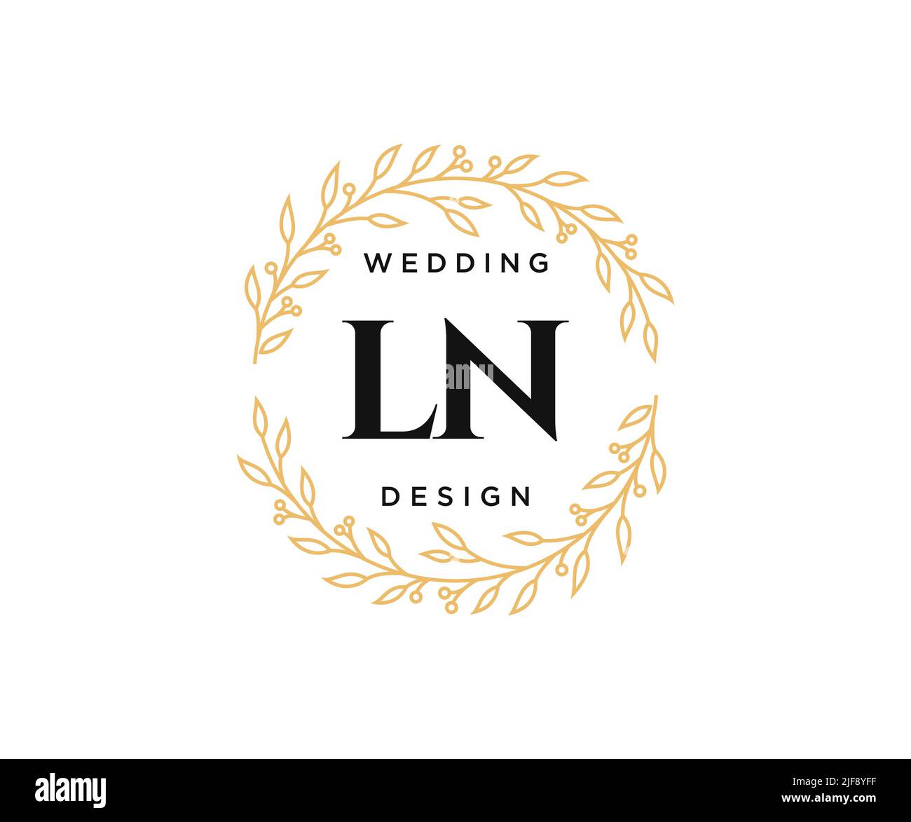 LN Initials letter Wedding monogram logos collection, hand drawn modern ...