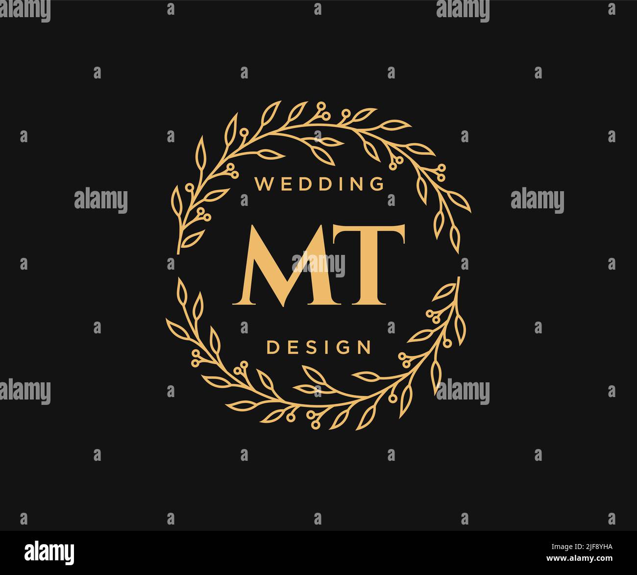 MT Initials letter Wedding monogram logos collection, hand drawn modern ...