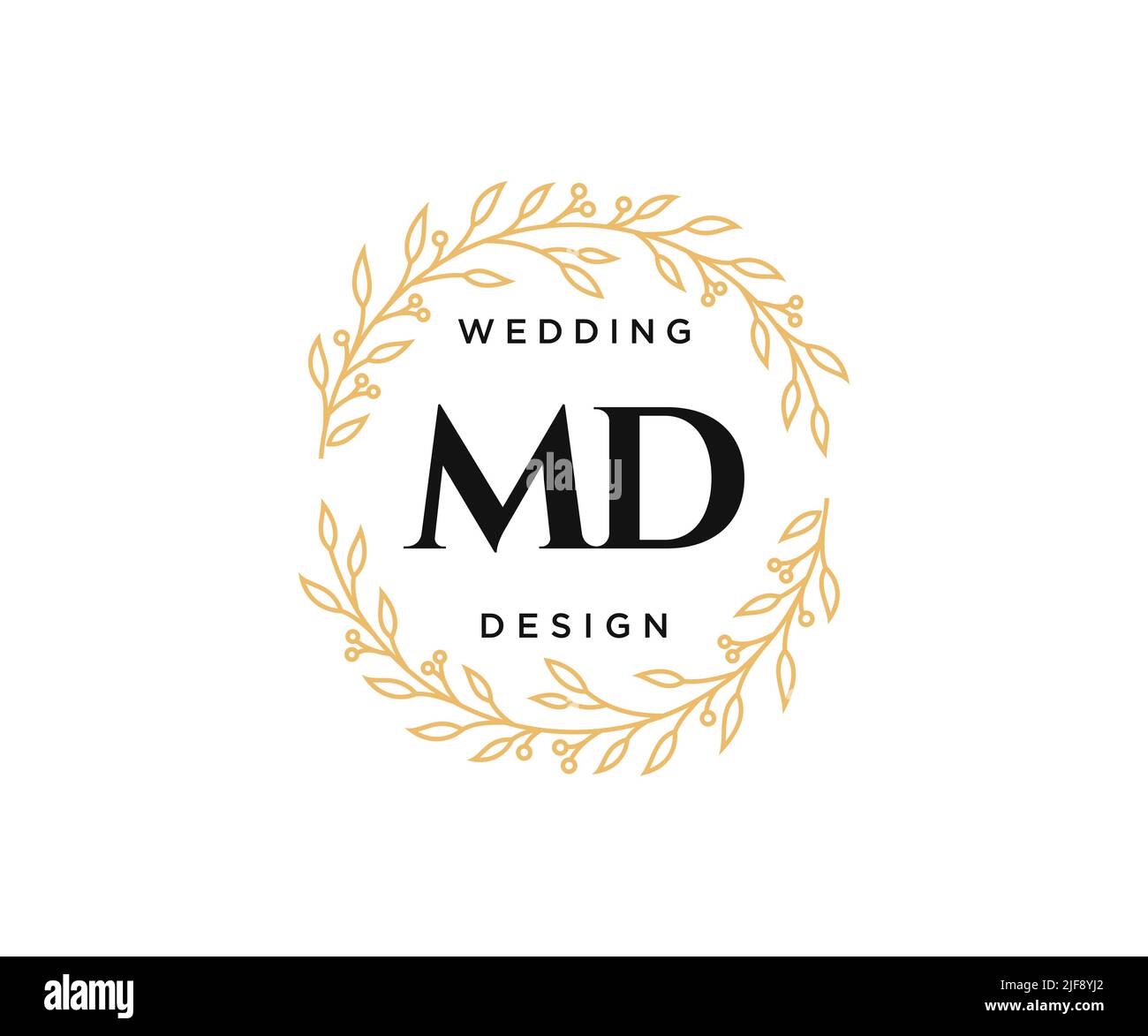 MD Initials letter Wedding monogram logos collection, hand drawn modern ...
