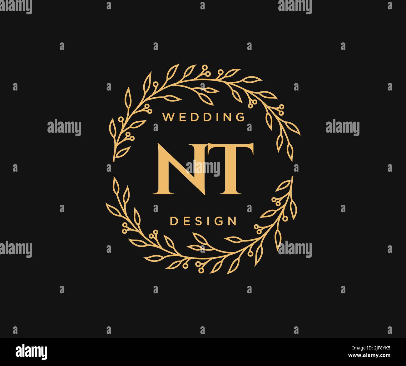 NT Initials letter Wedding monogram logos collection, hand drawn modern ...