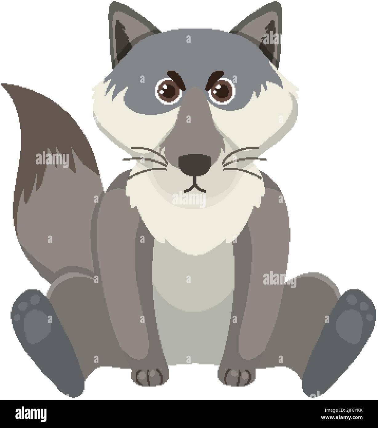 Cute wolf in flat style isolated illustration Stock Vector Image & Art ...