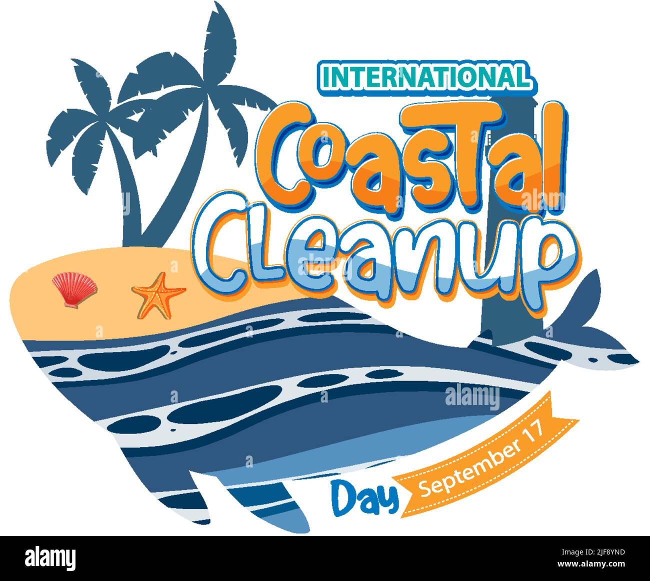 International Coastal Cleanup Day Poster illustration Stock Vector ...