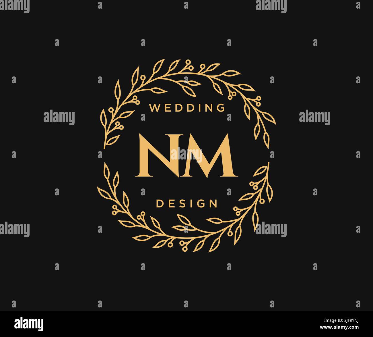NM Initials letter Wedding monogram logos collection, hand drawn modern ...
