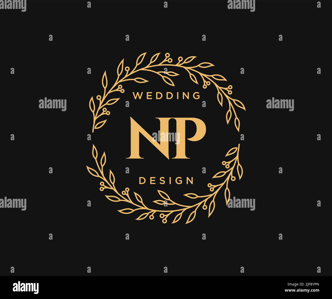 NP Initials letter Wedding monogram logos collection, hand drawn modern minimalistic and floral ...