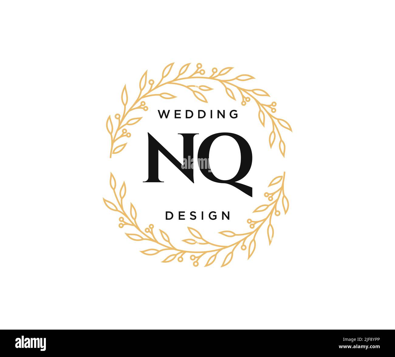 NQ Initials letter Wedding monogram logos collection, hand drawn modern ...