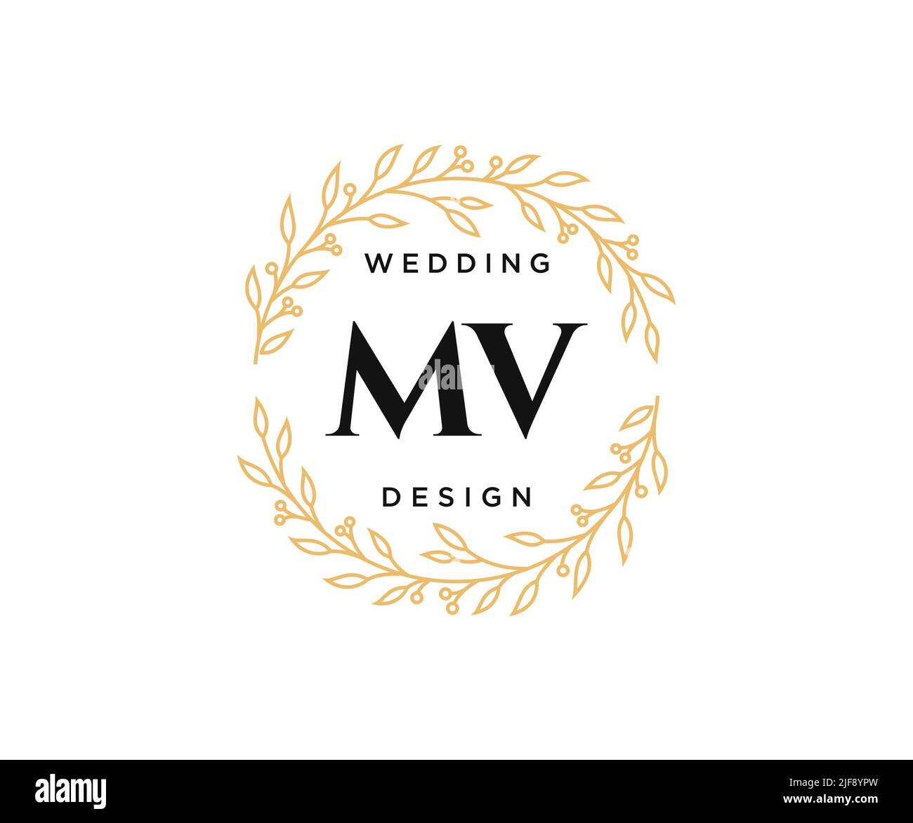 MV Initials letter Wedding monogram logos collection, hand drawn modern ...