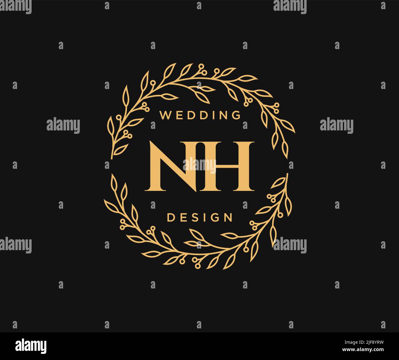 NH Initials letter Wedding monogram logos collection, hand drawn modern ...