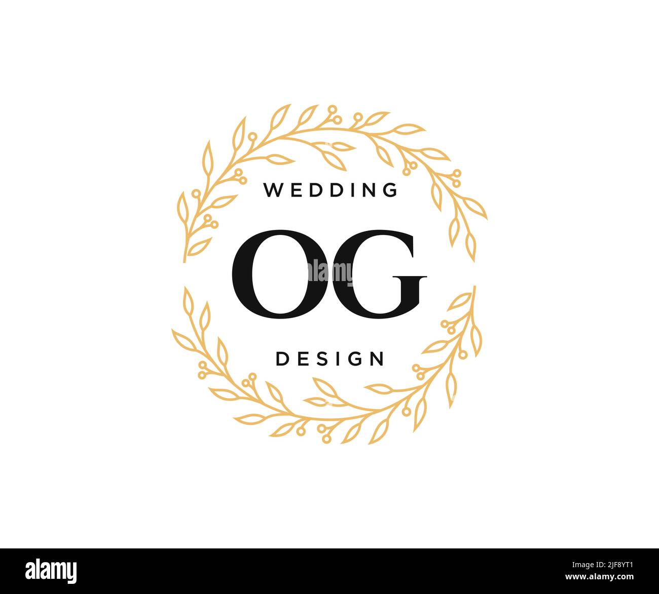 OG Initials letter Wedding monogram logos collection, hand drawn modern ...
