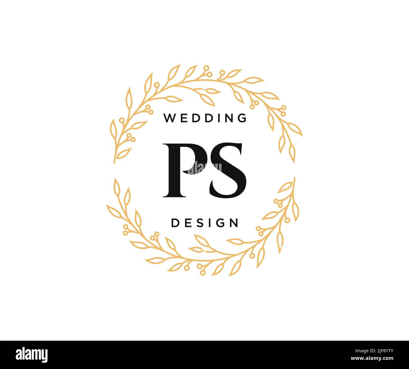 PS Initials letter Wedding monogram logos collection, hand drawn modern ...