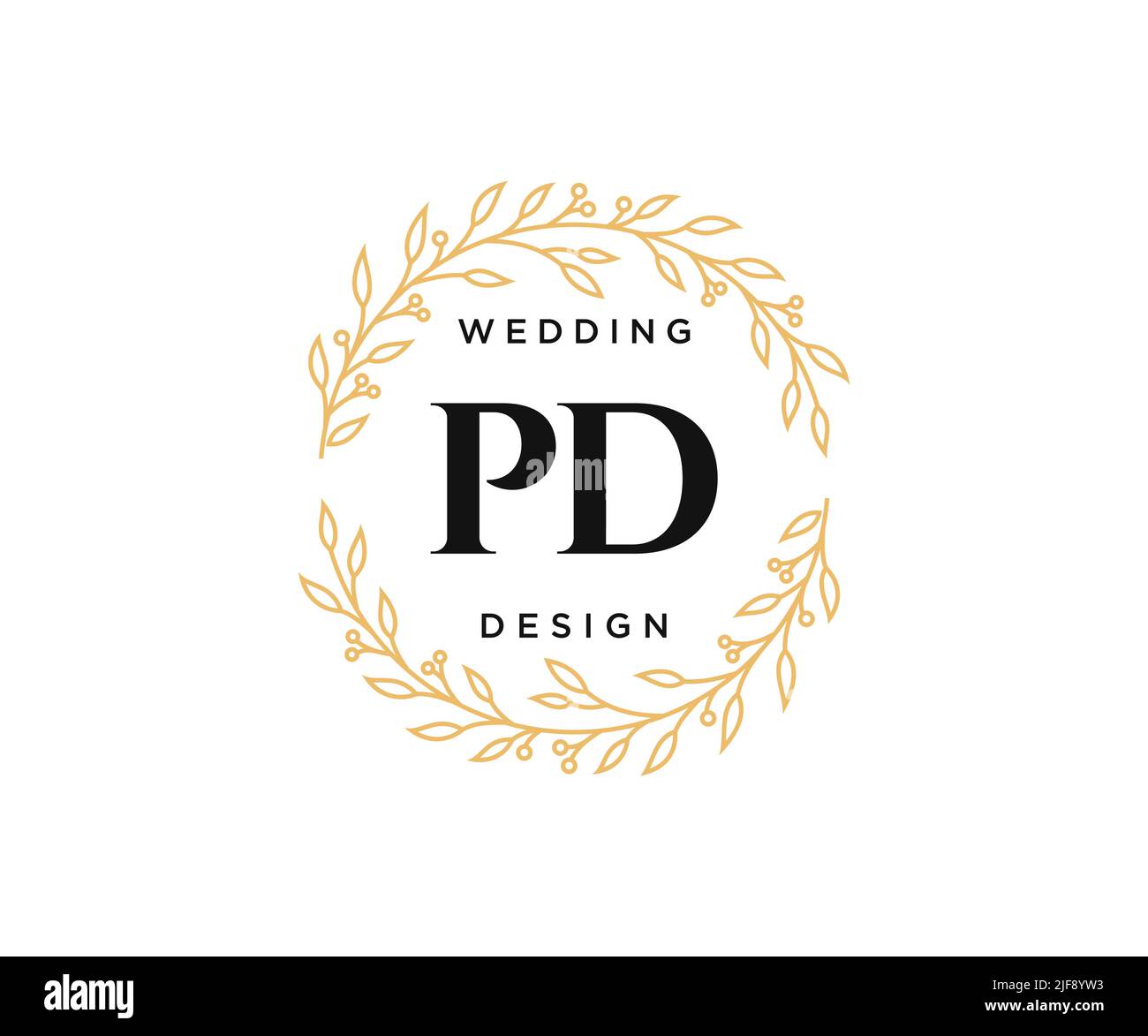 PD Initials letter Wedding monogram logos collection, hand drawn modern ...