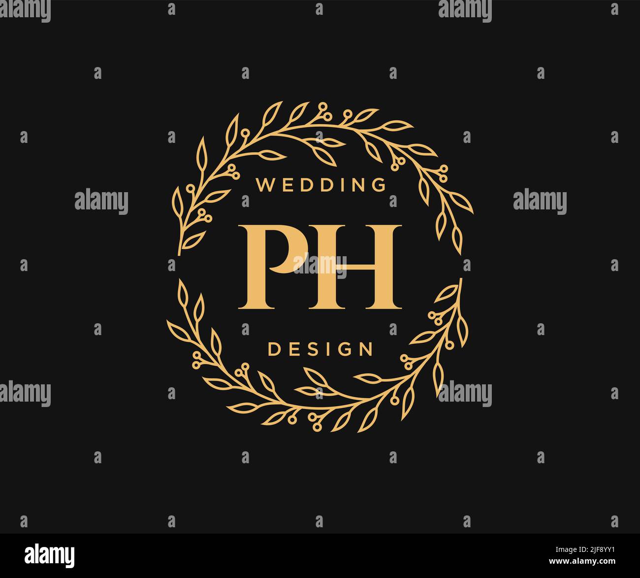 PH Initials letter Wedding monogram logos collection, hand drawn modern ...