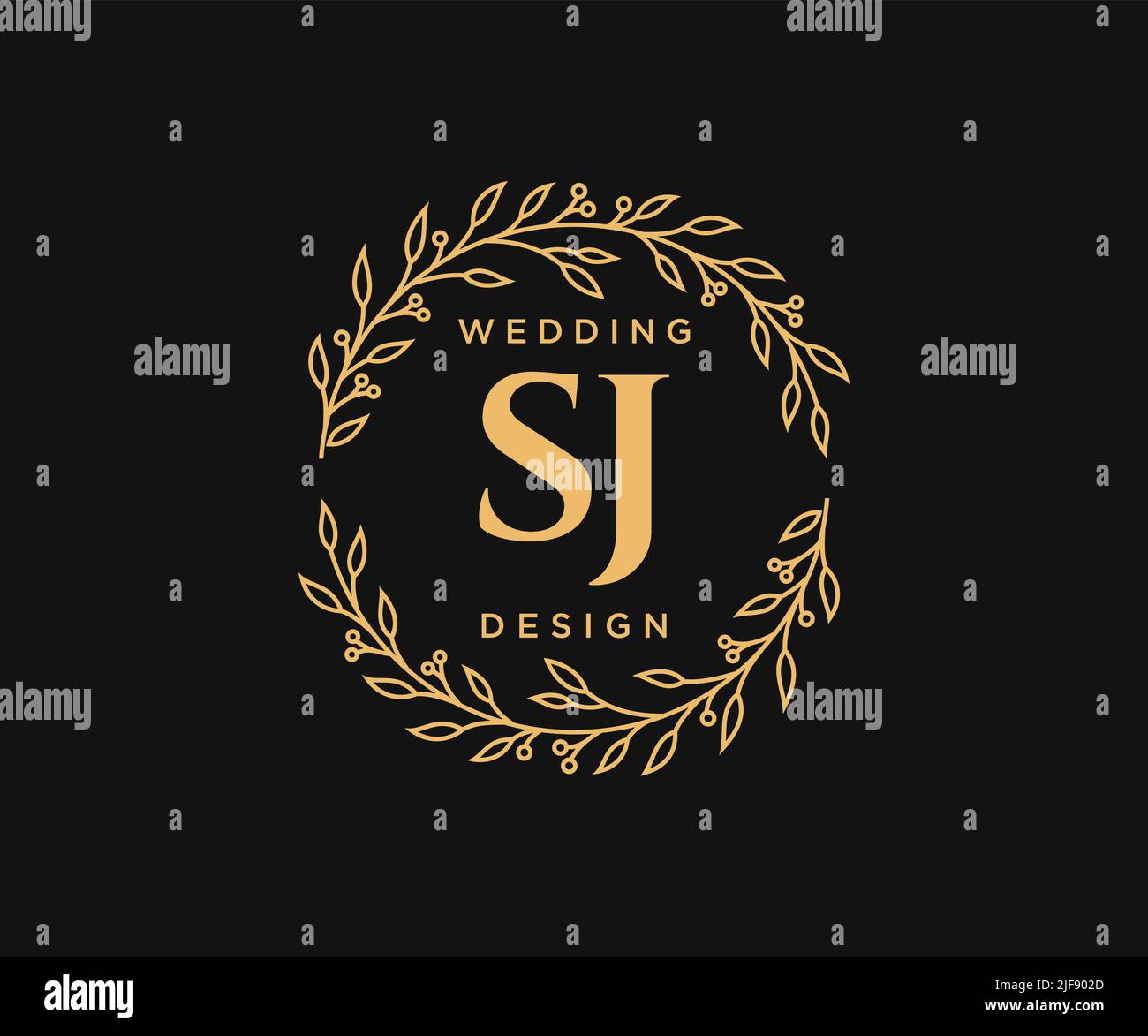 SJ Initials letter Wedding monogram logos collection, hand drawn modern ...