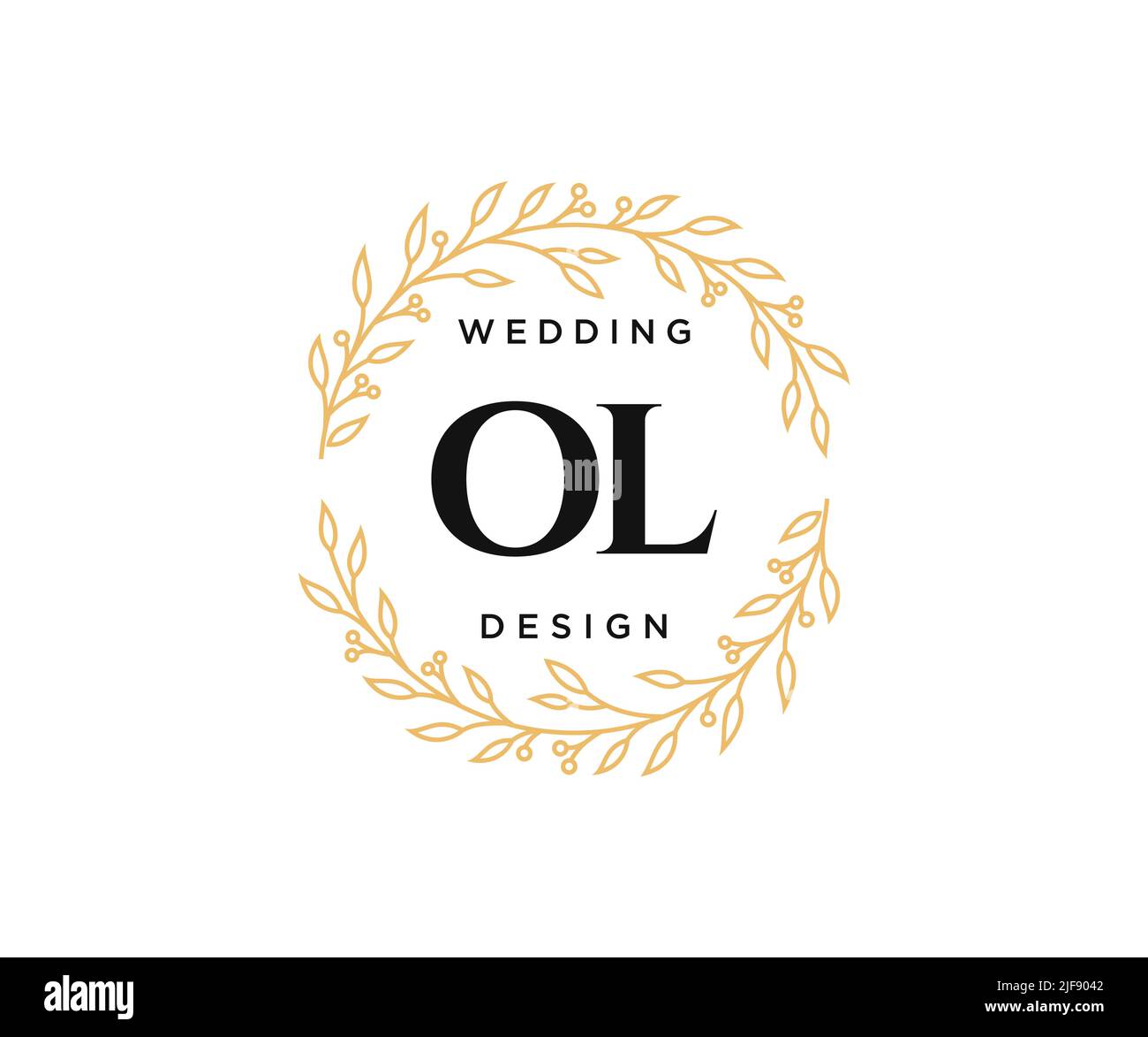 OL Initials letter Wedding monogram logos collection, hand drawn modern ...
