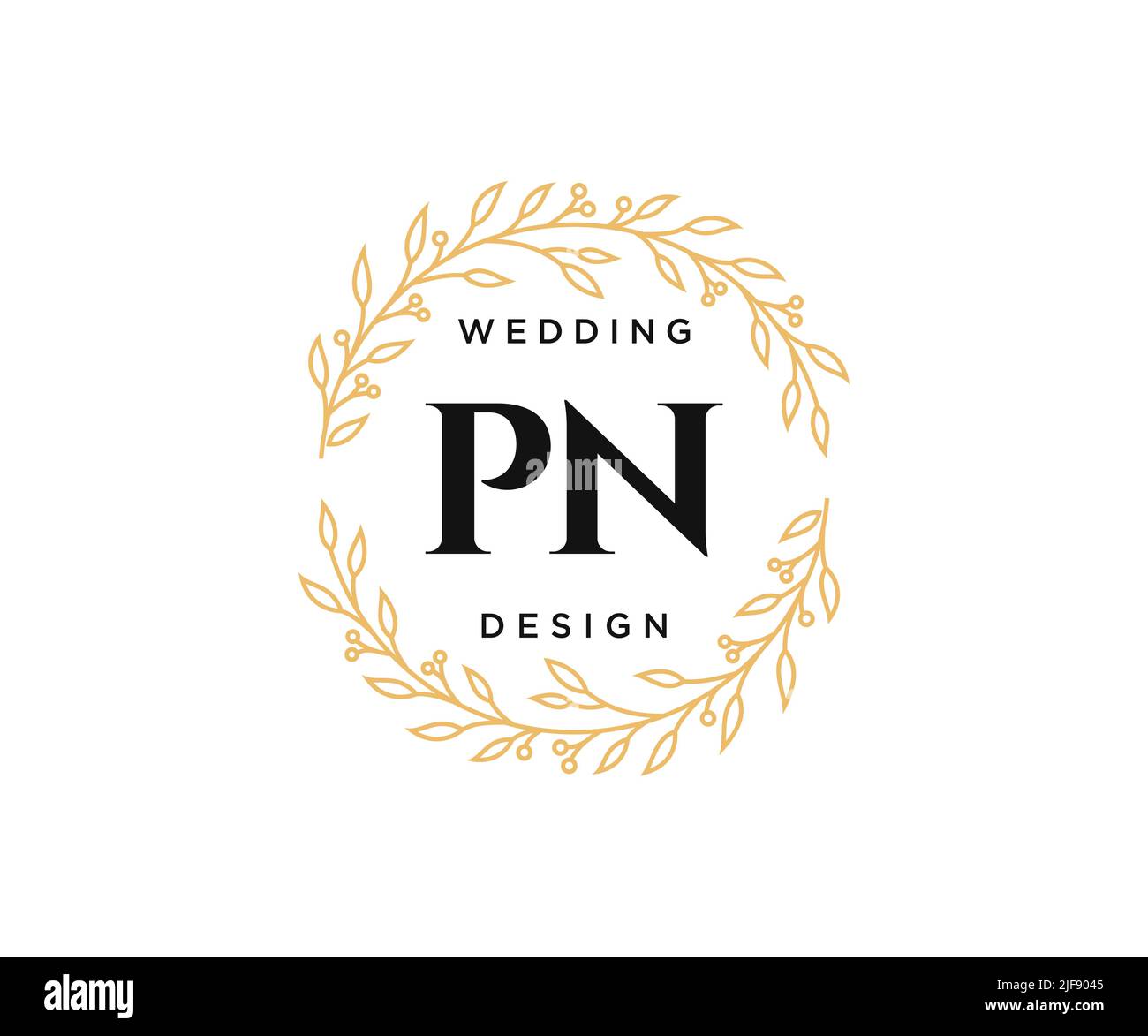 PN Initials letter Wedding monogram logos collection, hand drawn modern ...