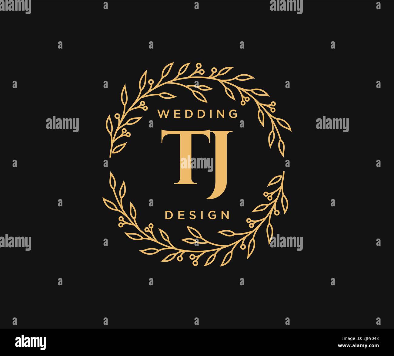 TJ Initials letter Wedding monogram logos collection, hand drawn modern ...