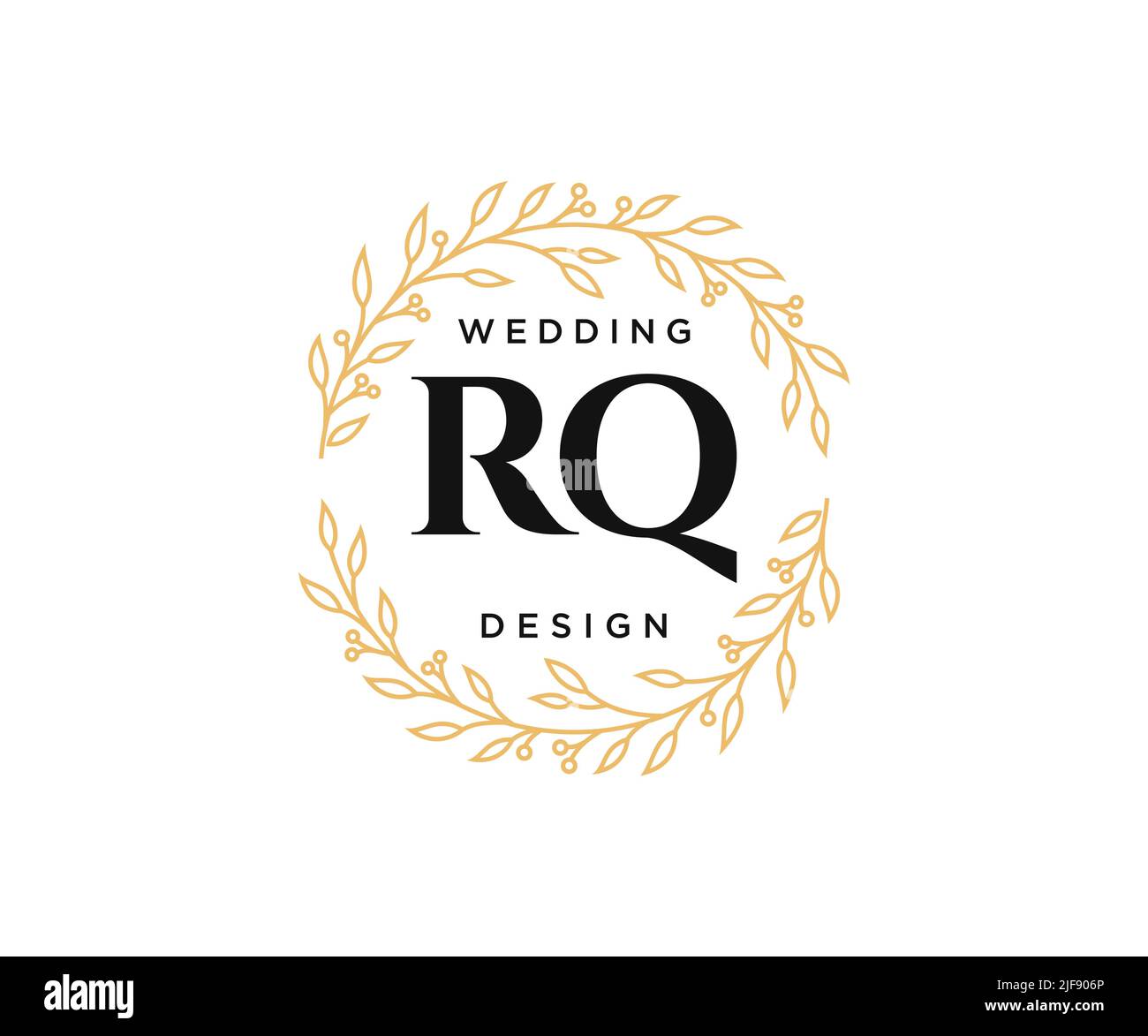 RQ Initials letter Wedding monogram logos collection, hand drawn modern ...