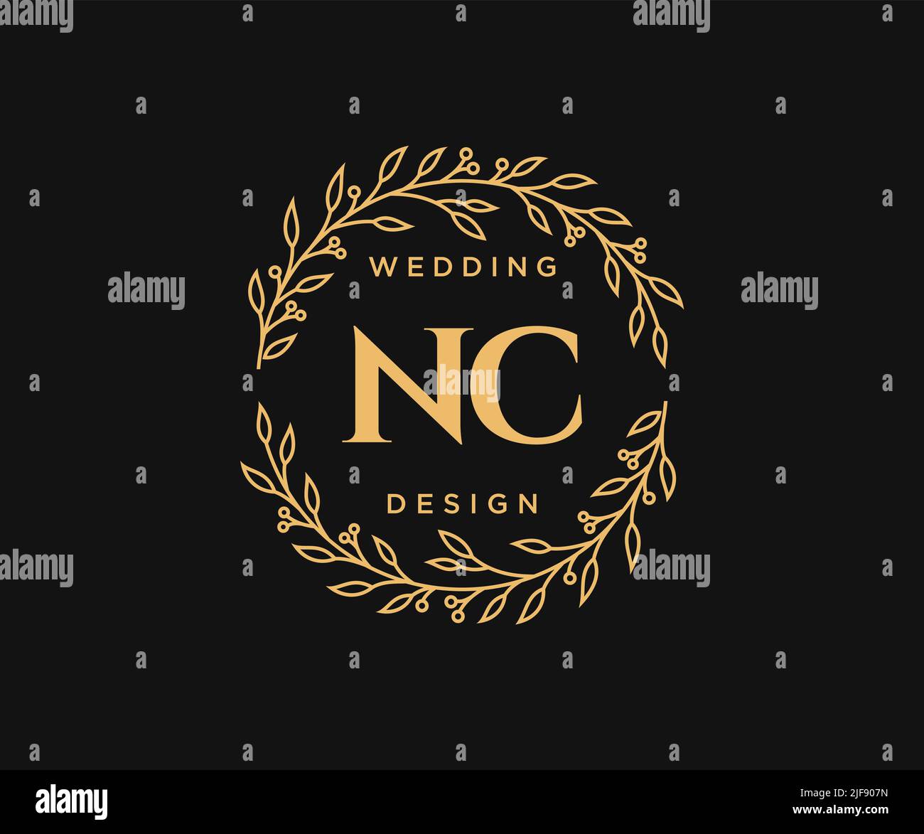 NC Initials letter Wedding monogram logos collection, hand drawn modern ...