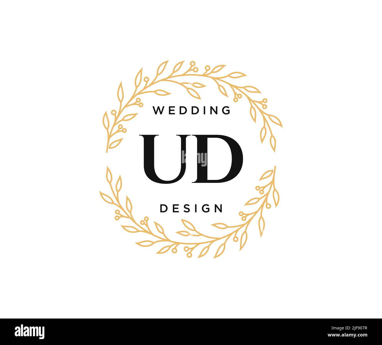 UD Initials letter Wedding monogram logos collection, hand drawn modern ...