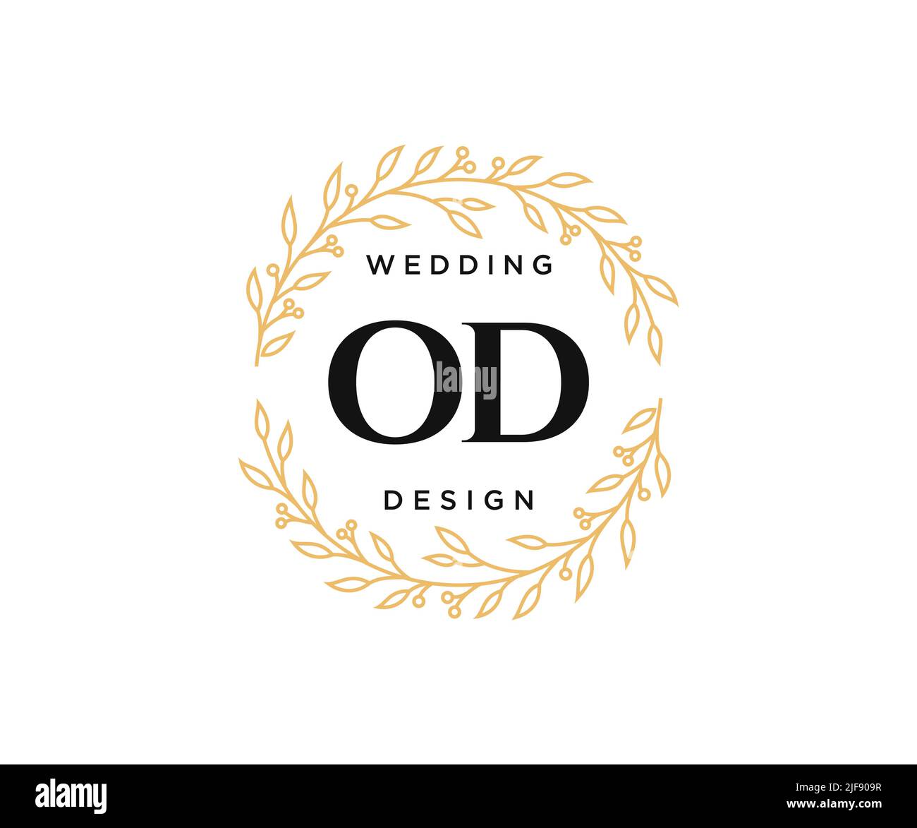 OD Initials letter Wedding monogram logos collection, hand drawn modern ...