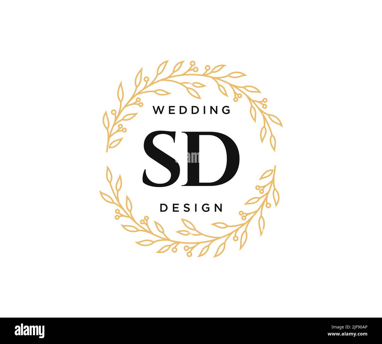 SD Initials letter Wedding monogram logos collection, hand drawn modern ...