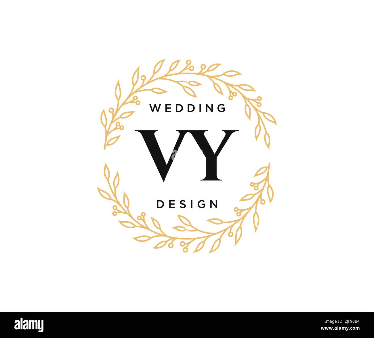 VY Initials letter Wedding monogram logos collection, hand drawn modern ...