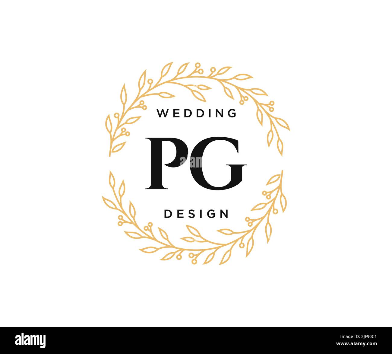 PG Initials letter Wedding monogram logos collection, hand drawn modern ...