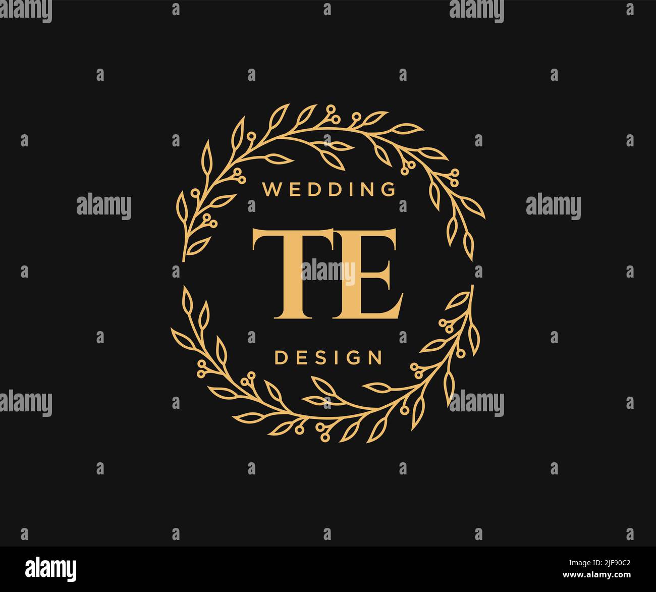 TE Initials letter Wedding monogram logos collection, hand drawn modern ...