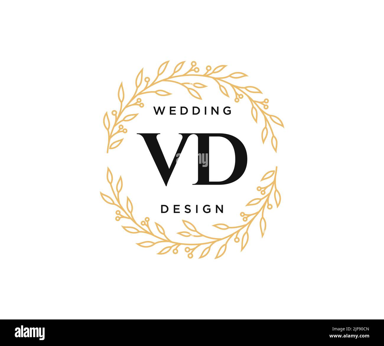 VD Initials letter Wedding monogram logos collection, hand drawn modern ...