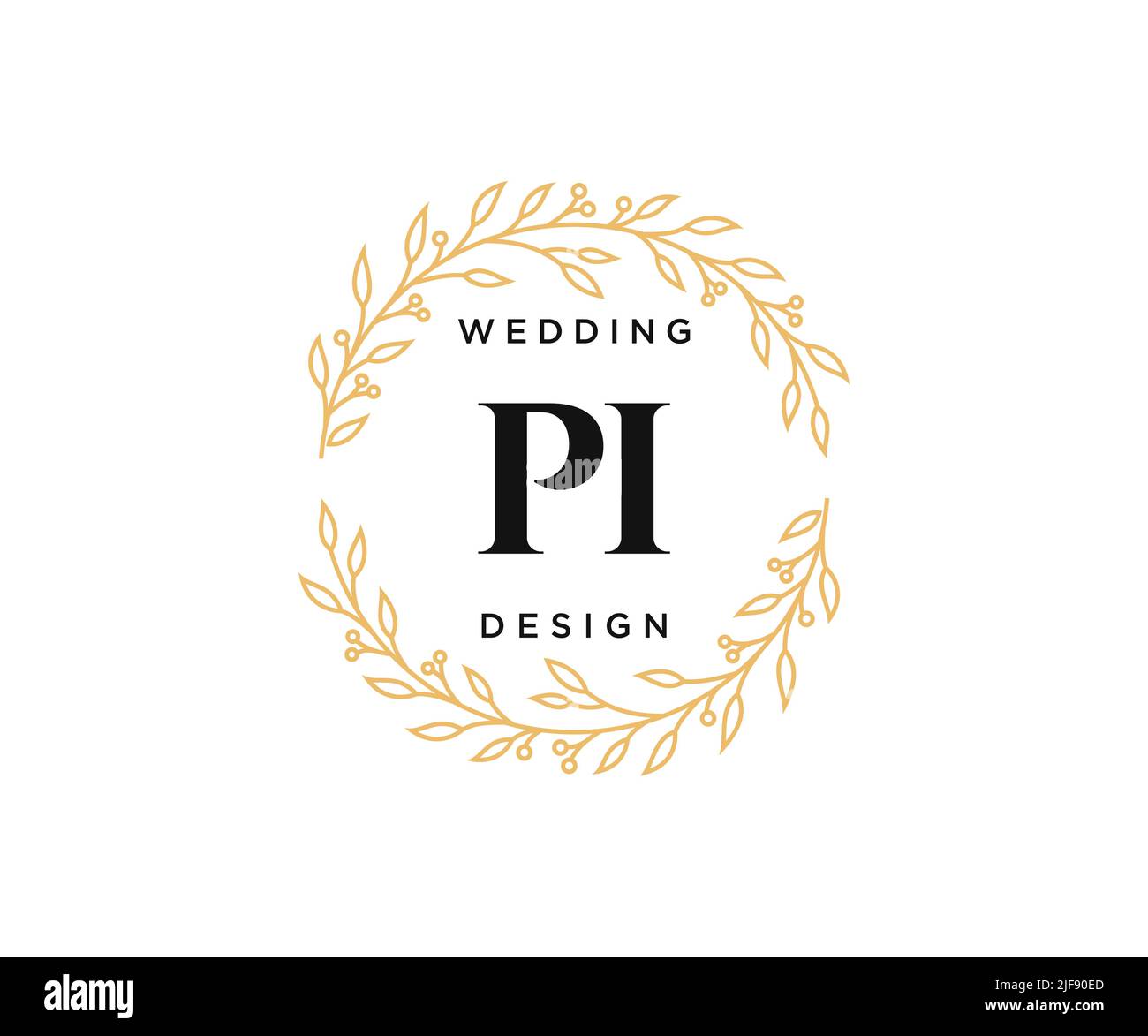 PI Initials letter Wedding monogram logos collection, hand drawn modern ...