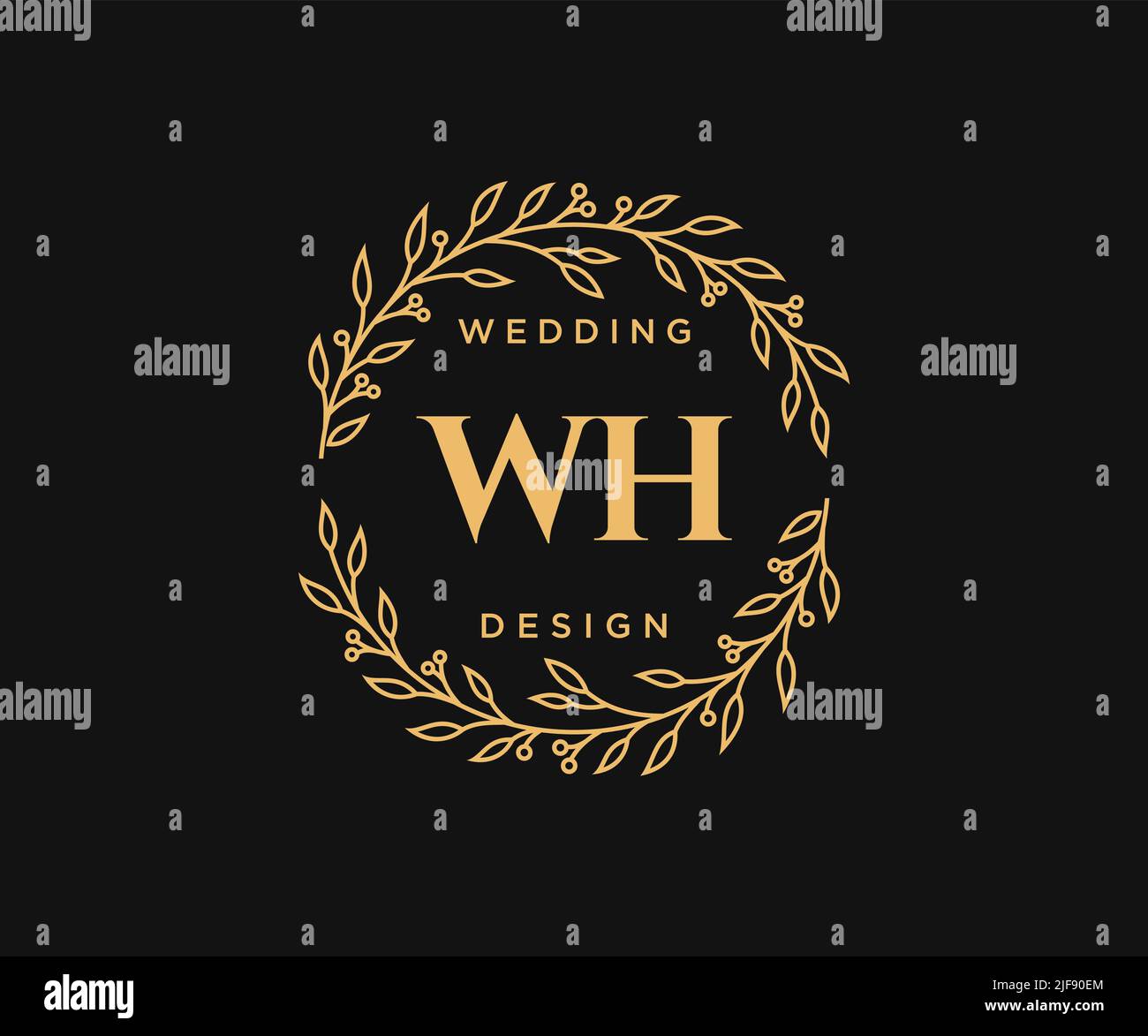 WH Initials letter Wedding monogram logos collection, hand drawn modern ...