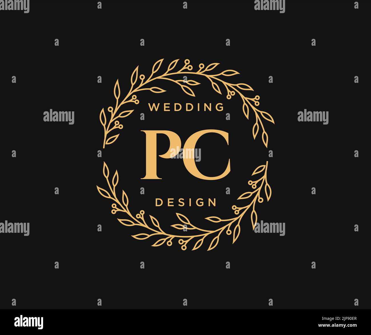 PC Initials letter Wedding monogram logos collection, hand drawn modern ...