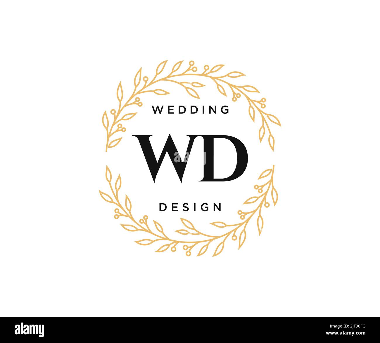 WD Initials letter Wedding monogram logos collection, hand drawn modern ...