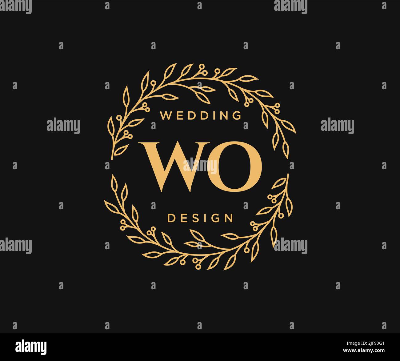 WO Initials letter Wedding monogram logos collection, hand drawn modern ...