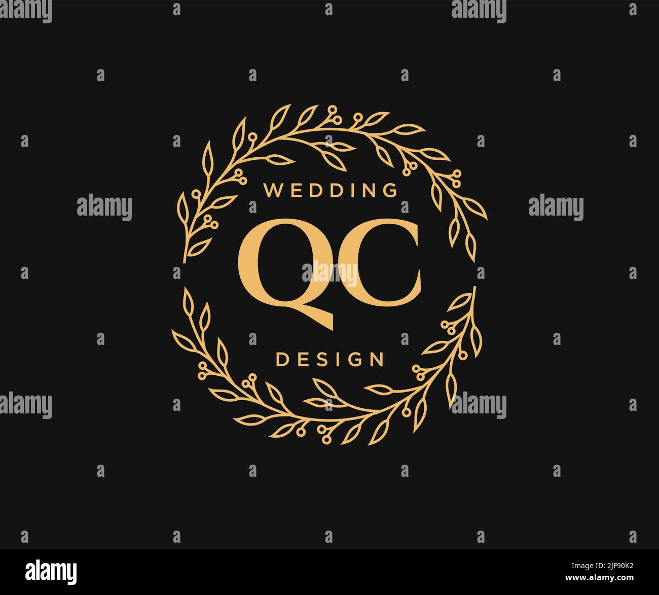 QC Initials letter Wedding monogram logos collection, hand drawn modern ...