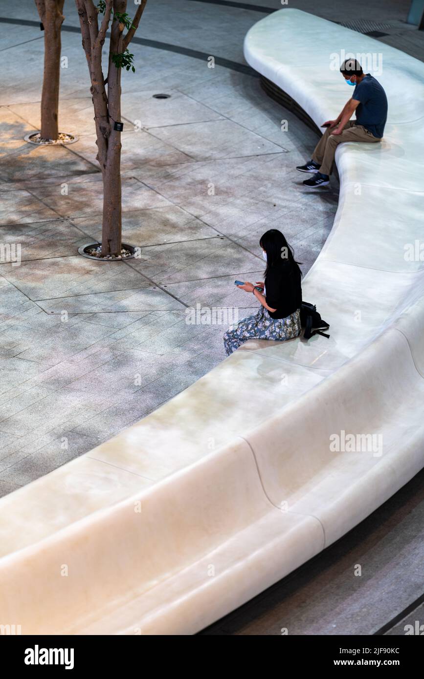 Long Bench at Canto Opera Center, West Kowloon. (April 2022 Stock Photo ...