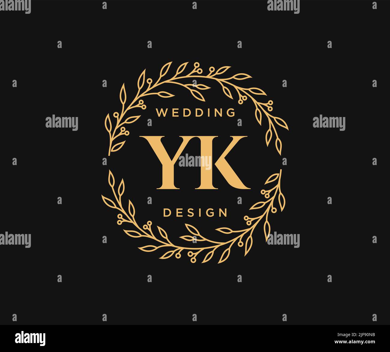 YK Initials letter Wedding monogram logos collection, hand drawn modern ...