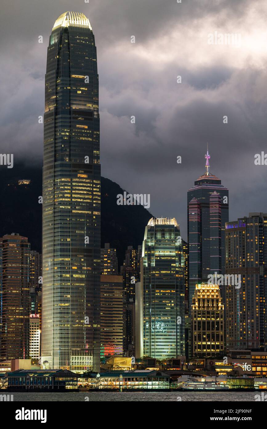 IFC night scene, Central Hong Kong Stock Photo - Alamy