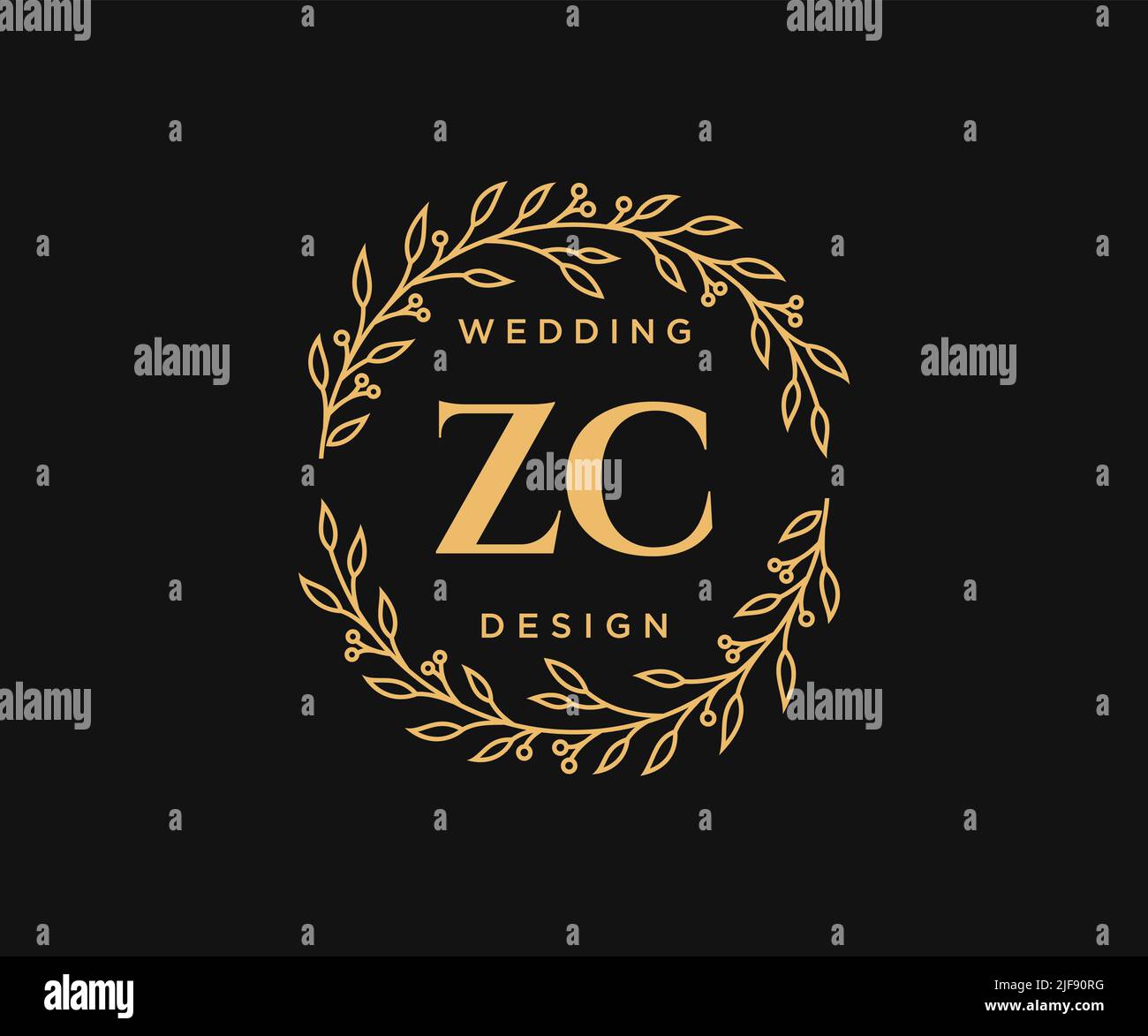 ZC Initials letter Wedding monogram logos collection, hand drawn modern ...