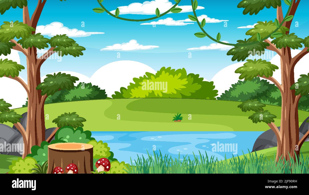 Nature forest background template illustration Stock Vector Image & Art ...
