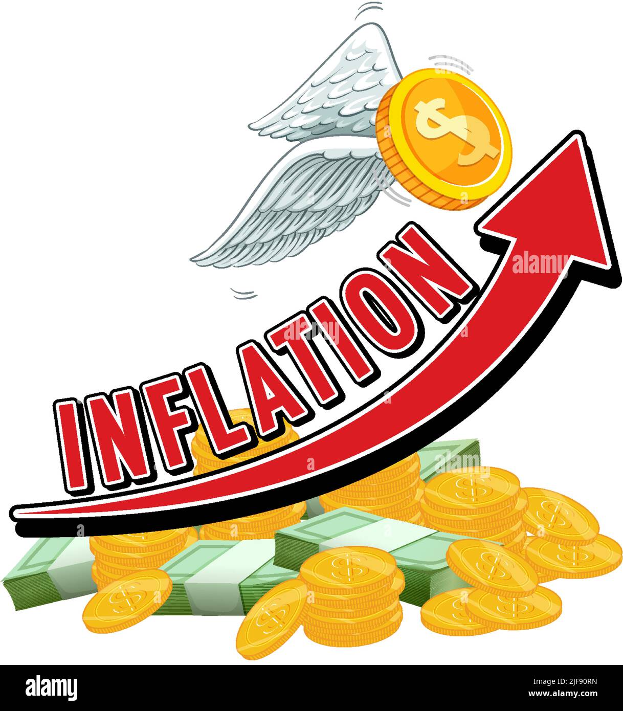 Inflation logo with arrow going up illustration Stock Vector Image ...