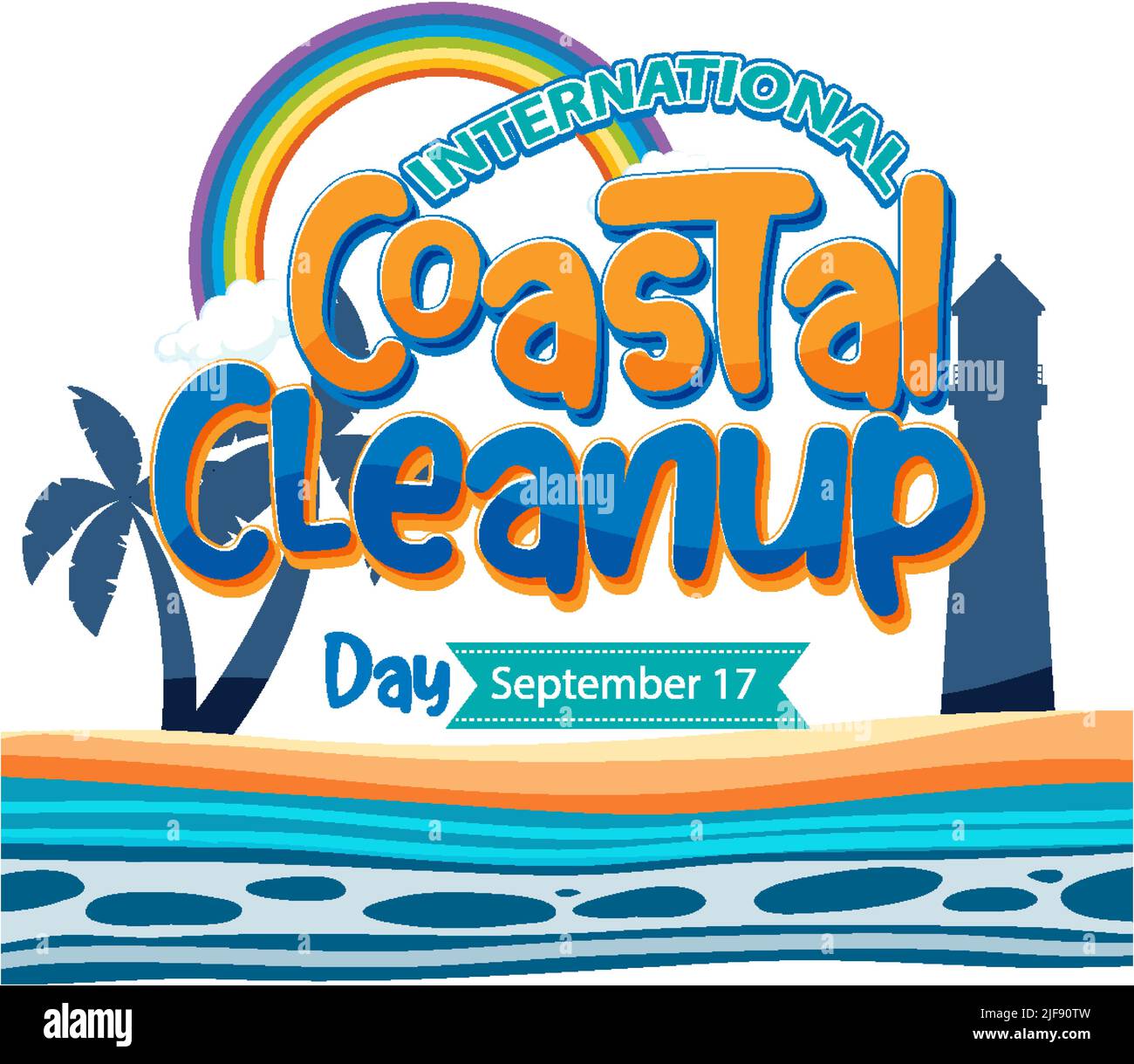 International Coastal Cleanup Day Poster illustration Stock Vector ...