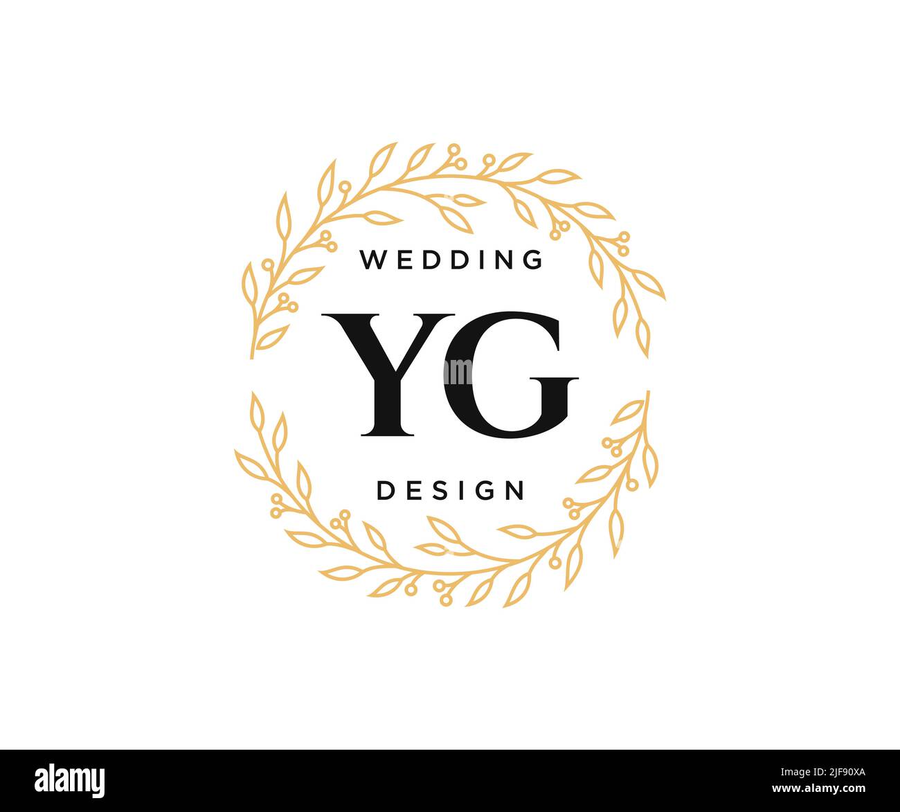 YG Initials letter Wedding monogram logos collection, hand drawn modern ...