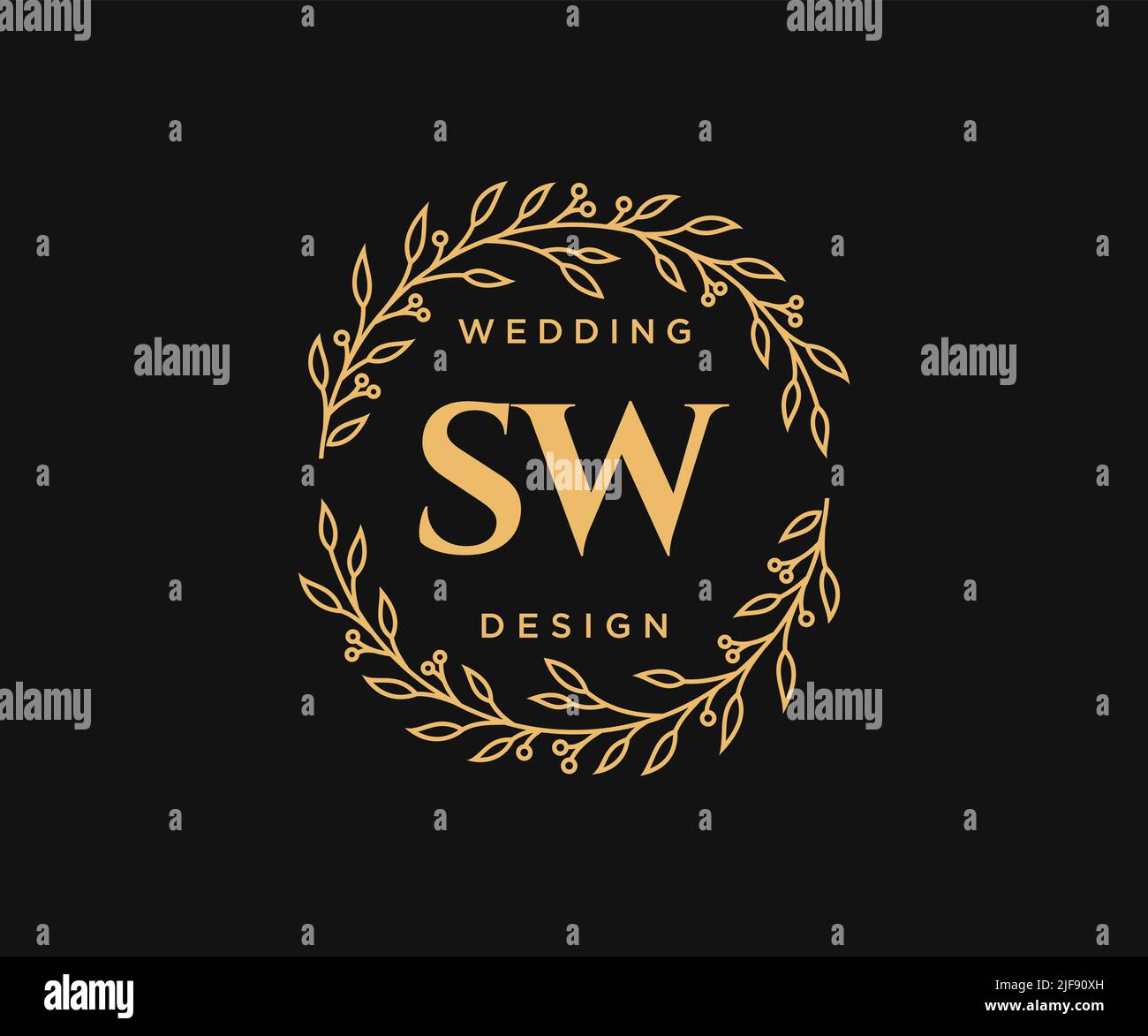 SW Initials letter Wedding monogram logos collection, hand drawn modern ...