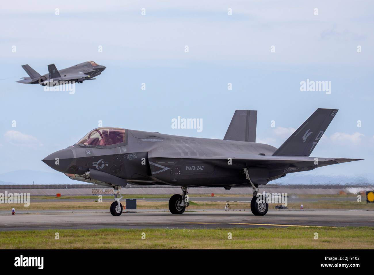 A U.S. Marine Corps F-35B Lightning II aircraft with Marine Fighter ...
