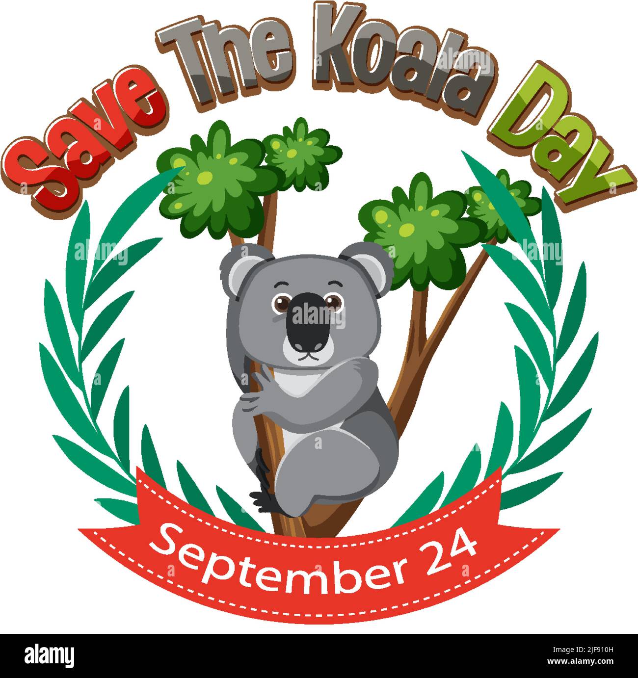 Save the koala day banner design illustration Stock Vector Image & Art ...